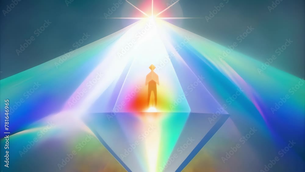 Vidéo Stock The image of light passing through a prism reflects the ...