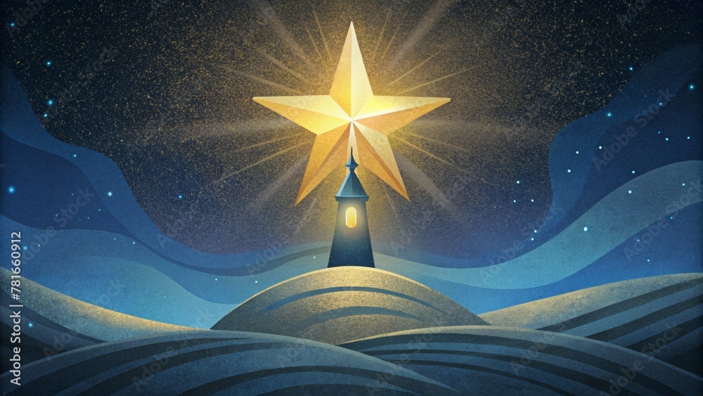 In the darkness of the night the Guiding Star served as a beacon of ...