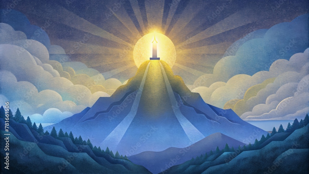 A shining light atop the mountain Just as Jesus face and garments were ...