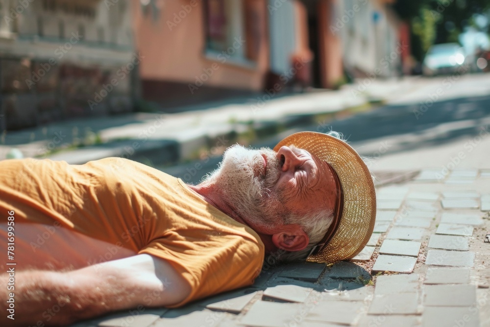 The man suffered heatstroke or sunstroke. Loss of consciousness in the ...
