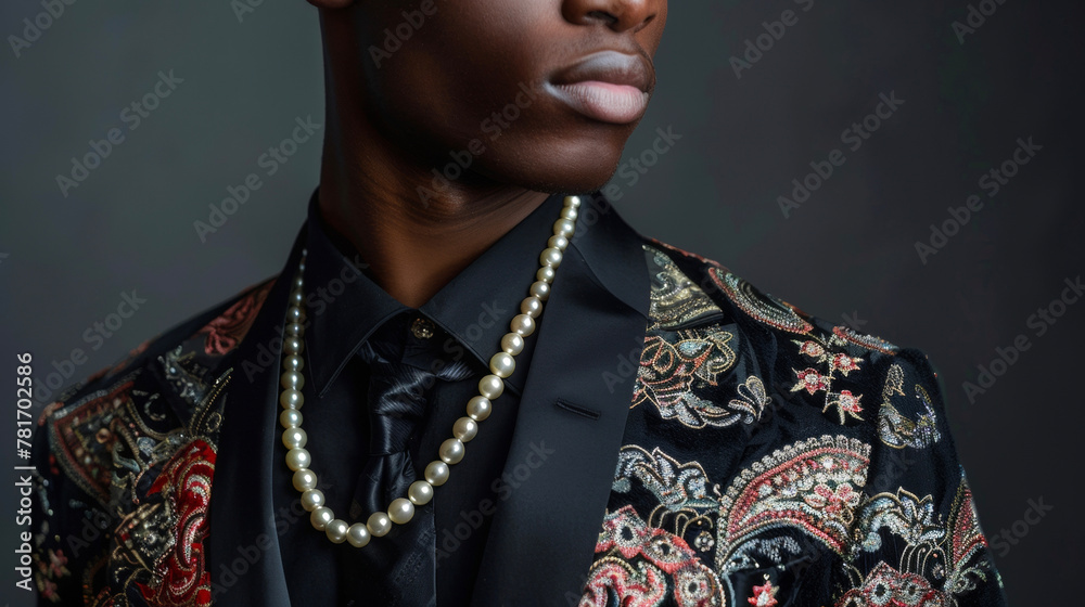A dapper black man exudes sophistication in a tailored suit with ...