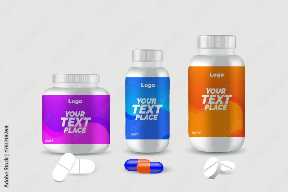Vetor de label template supplement vitamin label bottle label packaging ...