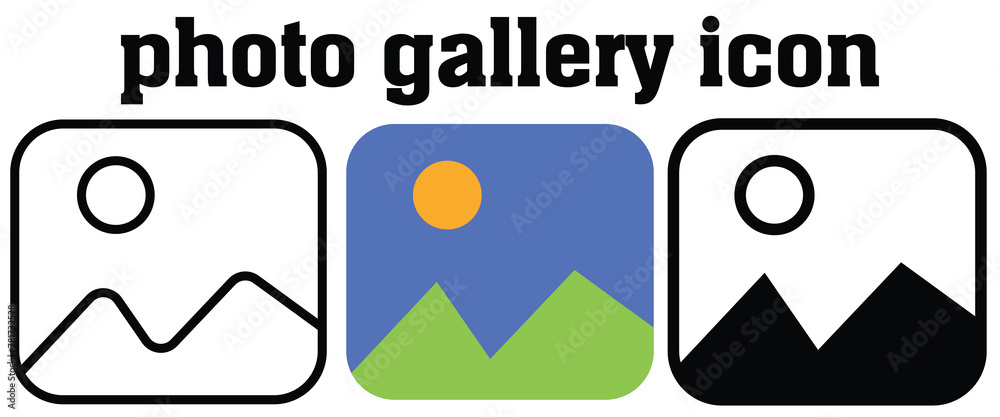 Picture icons set. Picture vector icon. photo gallery icon, Image ...
