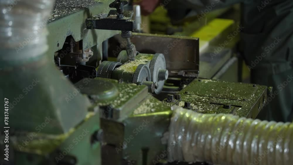 Mechanism is attached to the wood processing equipment at the ...