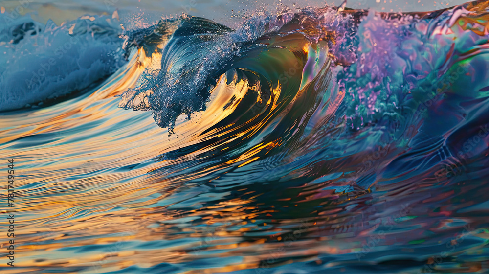 the powerful surge of a tidal wave, its massive form looming over a ...