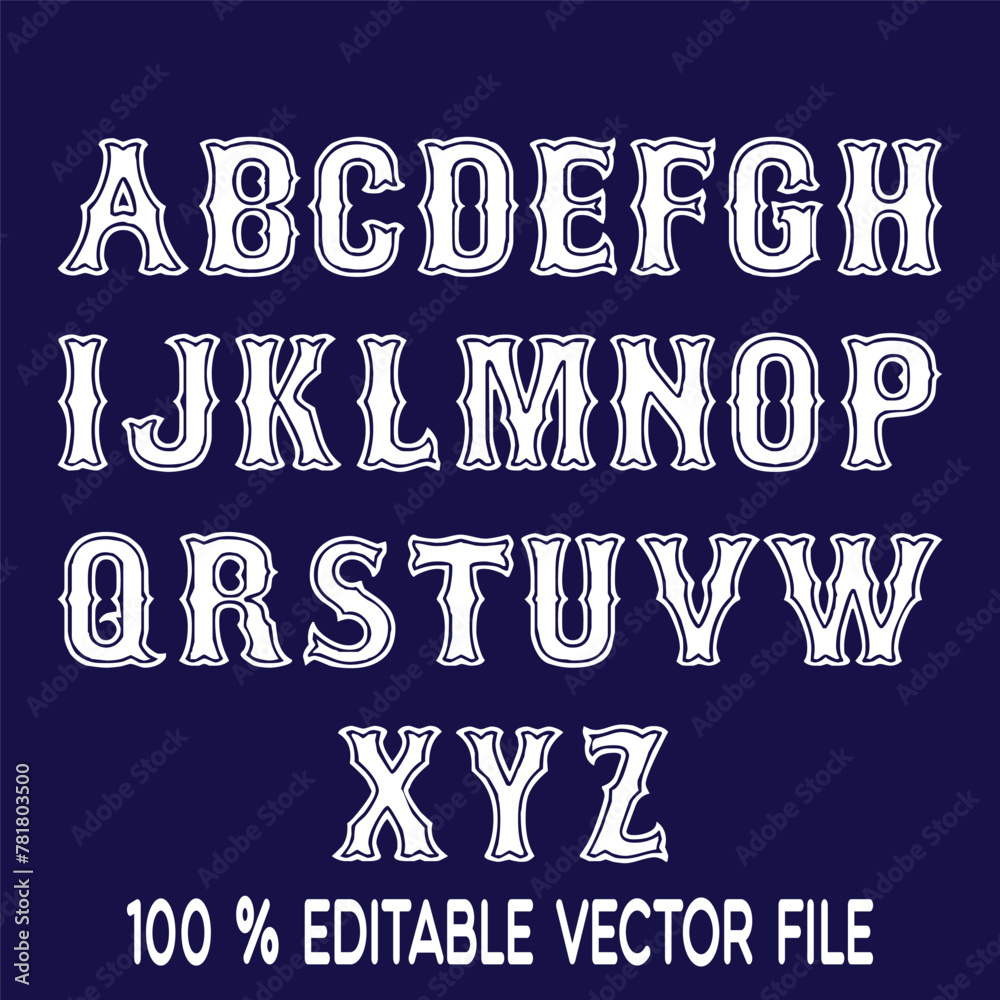 Classic college font. Vintage sport font in american style for football ...