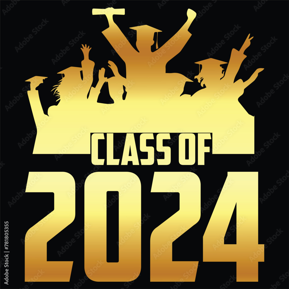 Lettering Class of 2024 for greeting, invitation card. Text for ...