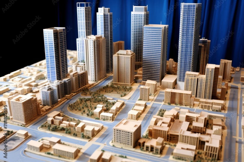 Detailed construction site blueprint for architecture planning and ...