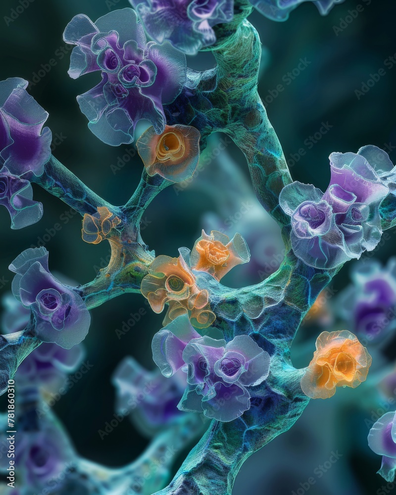 Root hair cells of a plant, detailed structure, highlighting absorption ...