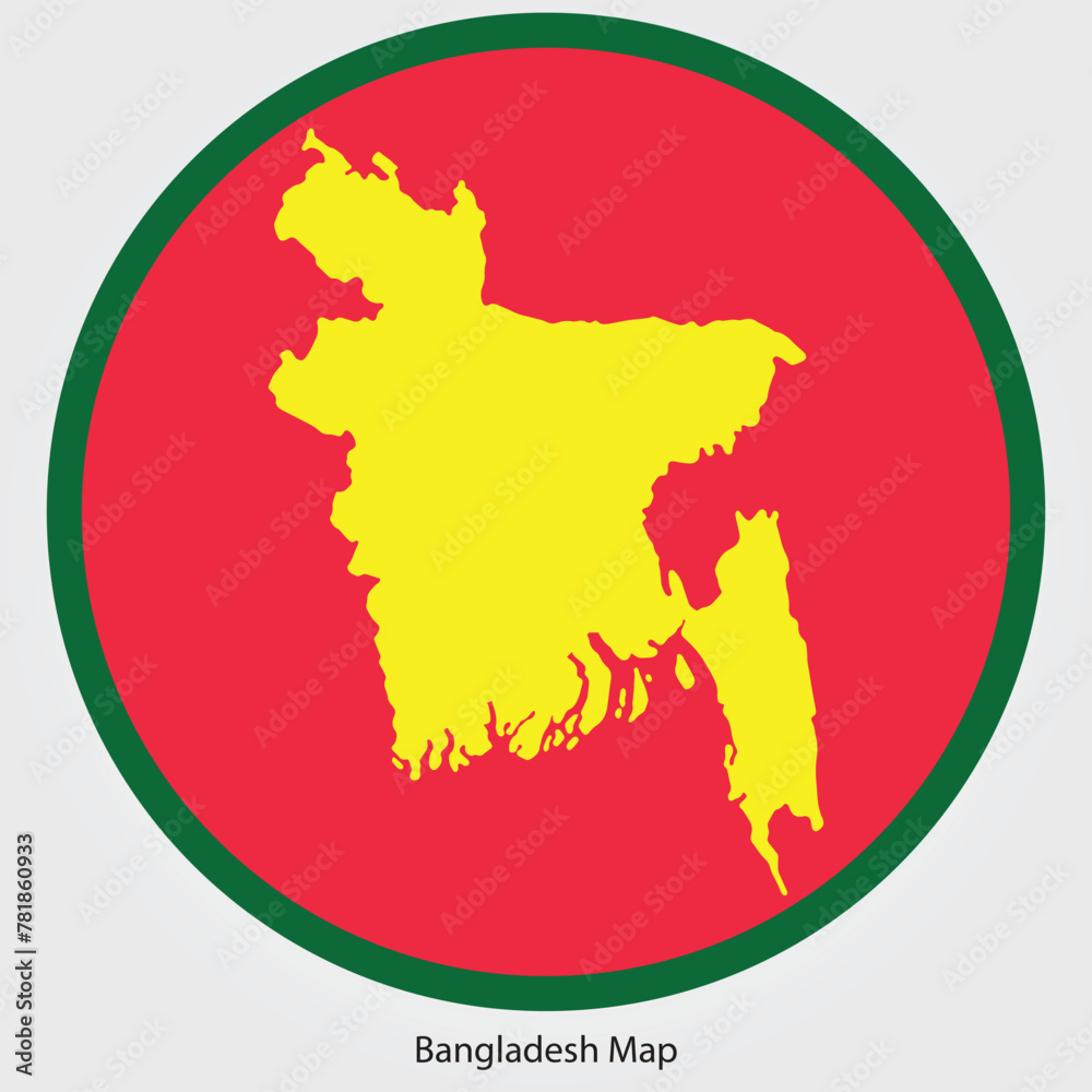 Bangladesh map with national flag Stock Vector | Adobe Stock