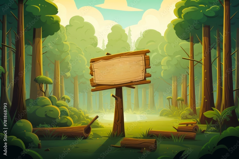 Picture of a sign warning about the consequences of deforestation ...