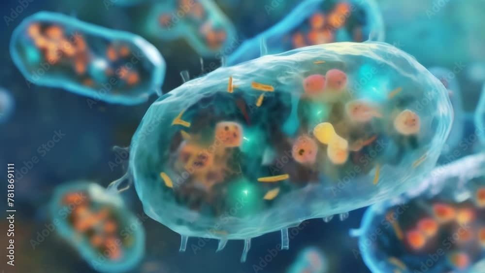 A 3D reconstruction of a cells inner workings with mitochondria ...