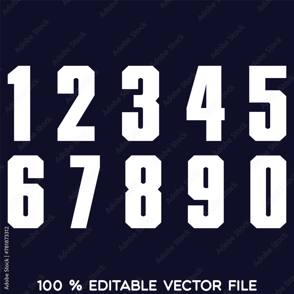 Sport Jersey Numbers Vector and Clip Art Stock Vector | Adobe Stock
