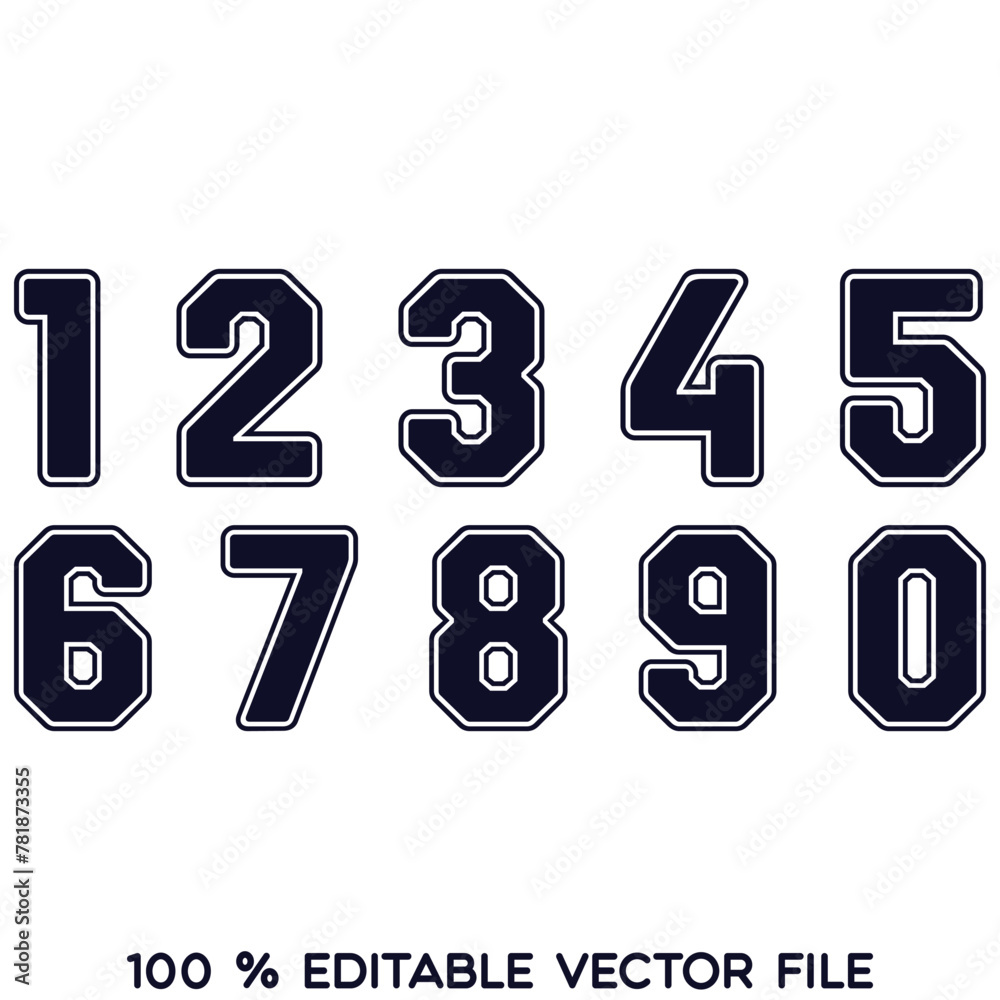 Sport Jersey Numbers Vector and Clip Art Stock Vector | Adobe Stock