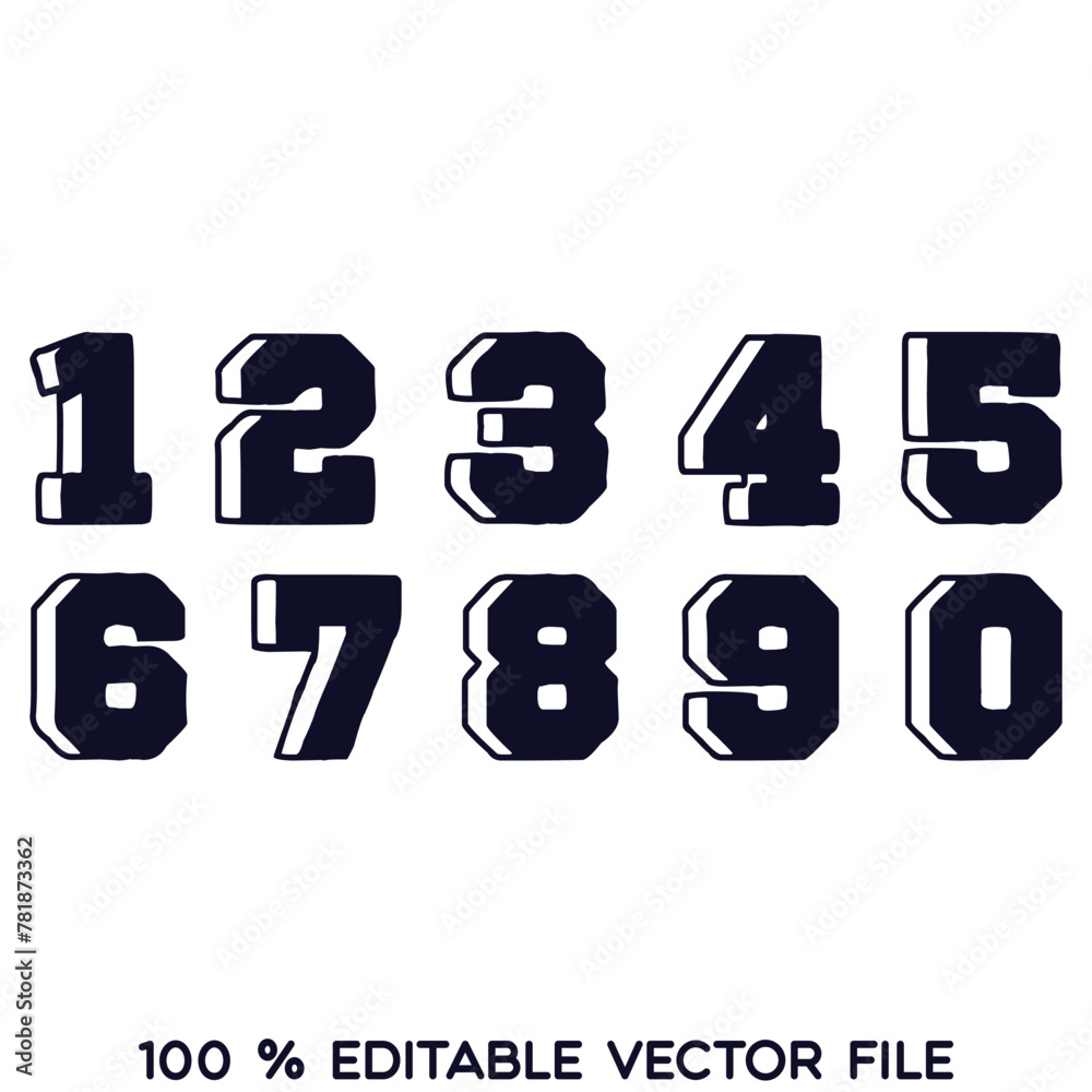 Sport Jersey Numbers Vector and Clip Art Stock Vector | Adobe Stock