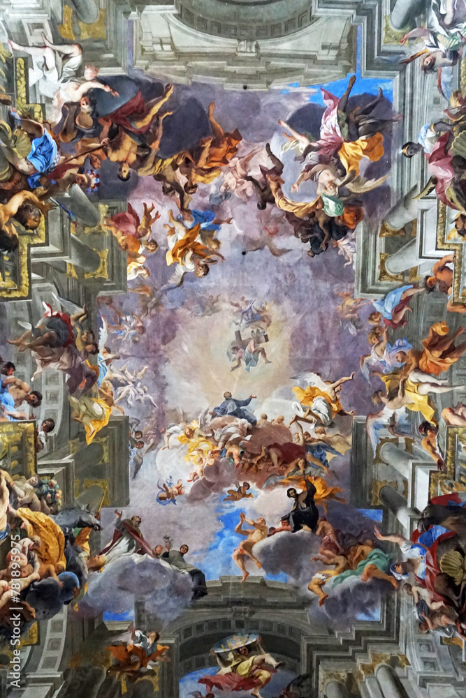 Interior design at 'Church of St. Ignatius, Triumph of Sant'Ignatius ...