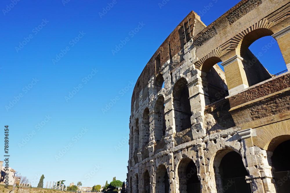 Exterior architecture and design of Colosseum (Coliseum), Oval Flavian ...