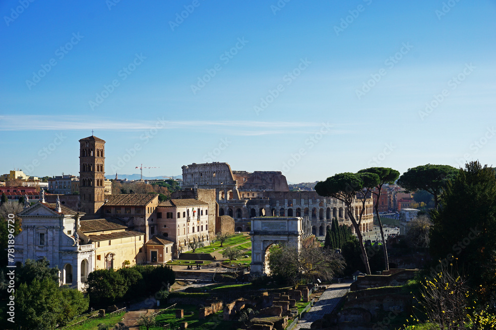 Exterior architecture and design of Colosseum (Coliseum), Oval Flavian ...