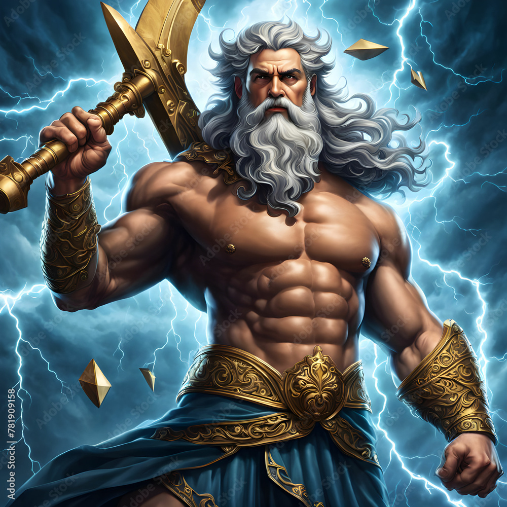 The image of the ancient Greek god Zeus, the king of the gods. Legends ...