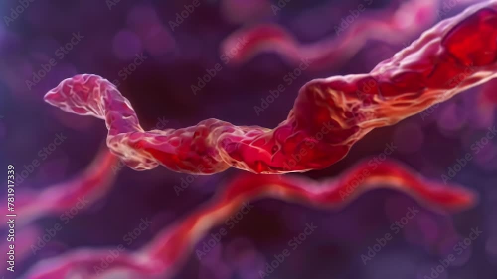 A highly magnified image of a sickle cell the abnormal shape indicative ...