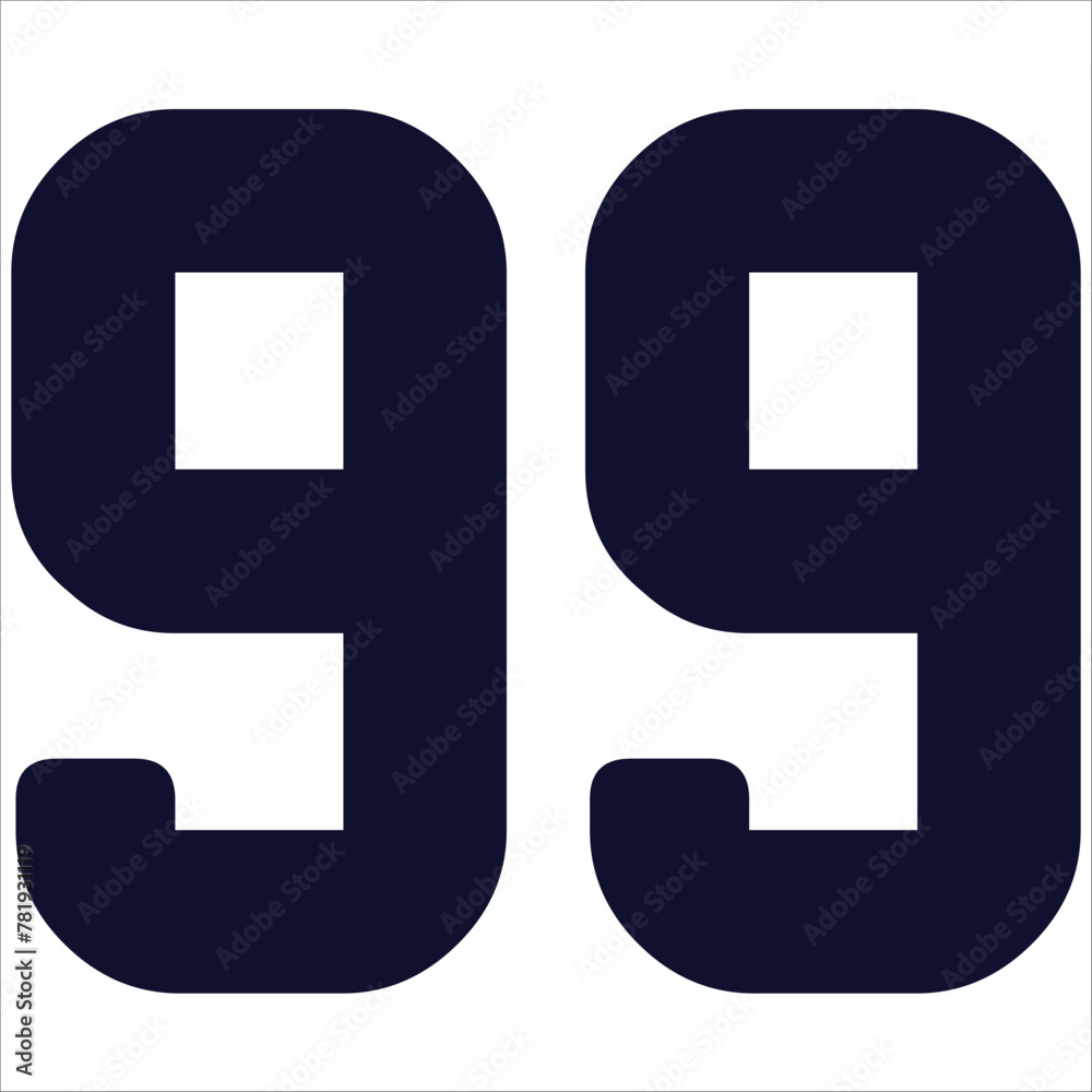 99 Classic Vintage Sport Jersey / Uniform numbers in black with a black ...