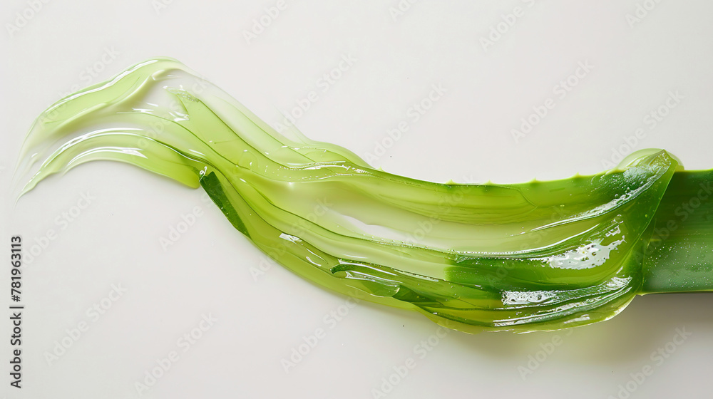 Liquid green gel smear isolated on white background. facial jelly serum ...