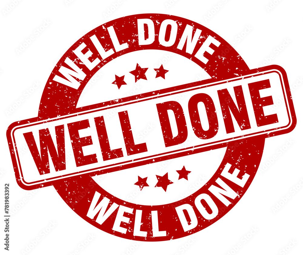 well done stamp. well done label. round grunge sign Stock Vector ...