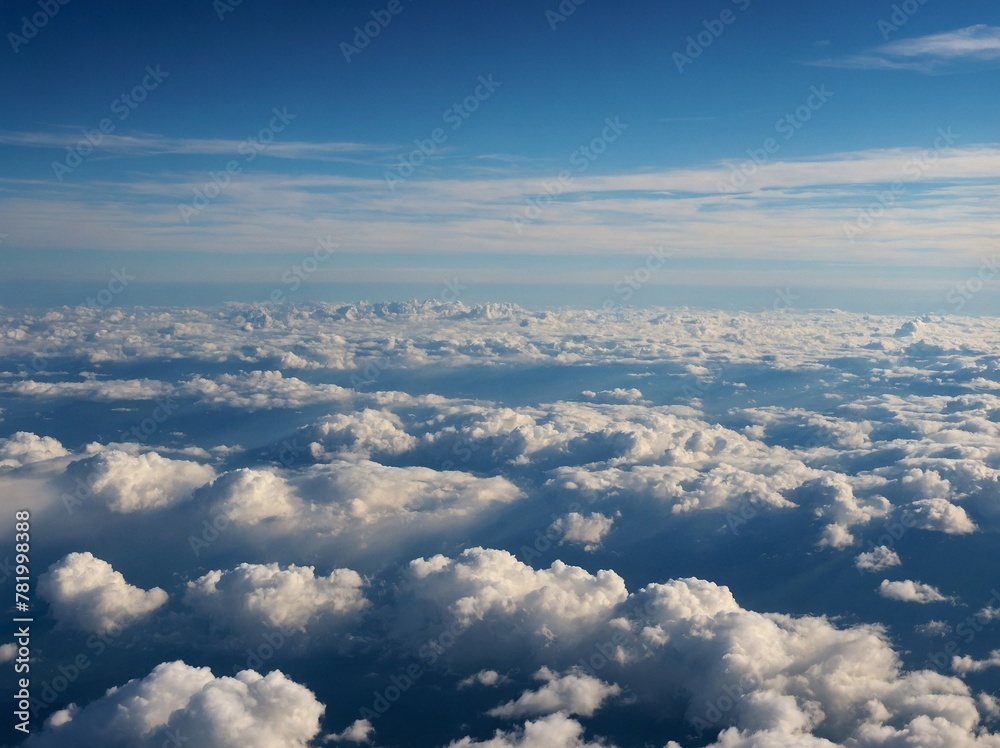 Breathtaking view of clouds from high altitude dominates image, where ...