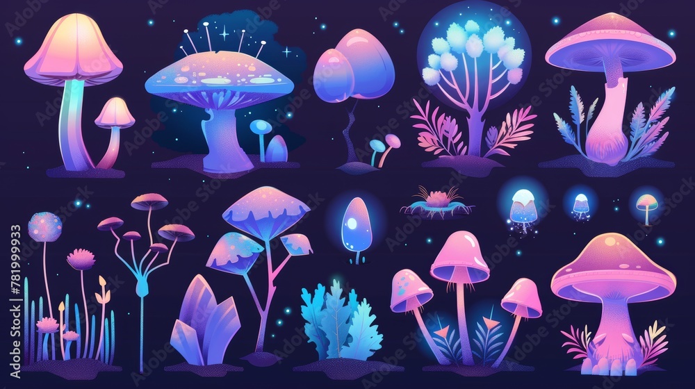 Unusual nature elements, fairy tale or extraterrestrial bizarre flora ...