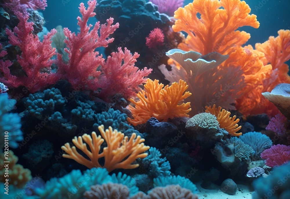 Colorful coral reefs. Underwater scene. Sea or ocean underwater coral ...