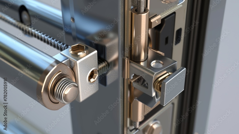 A detailed view of a protected lock mechanism, featuring a uniquely ...