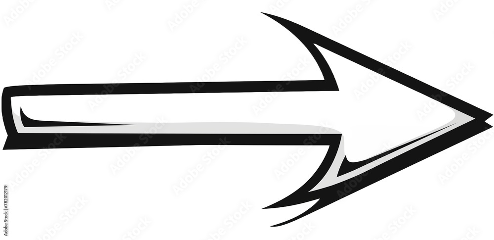 Black and white simple arrow pointing right png Stock Illustration ...