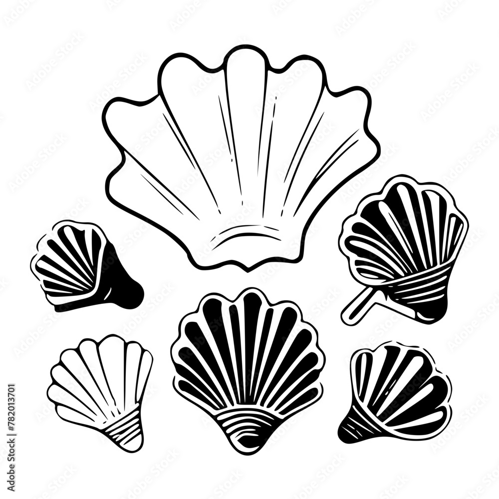 Seashells svg, Seashell svg file, Ocean svg, Marine, Clipart, Seashell ...