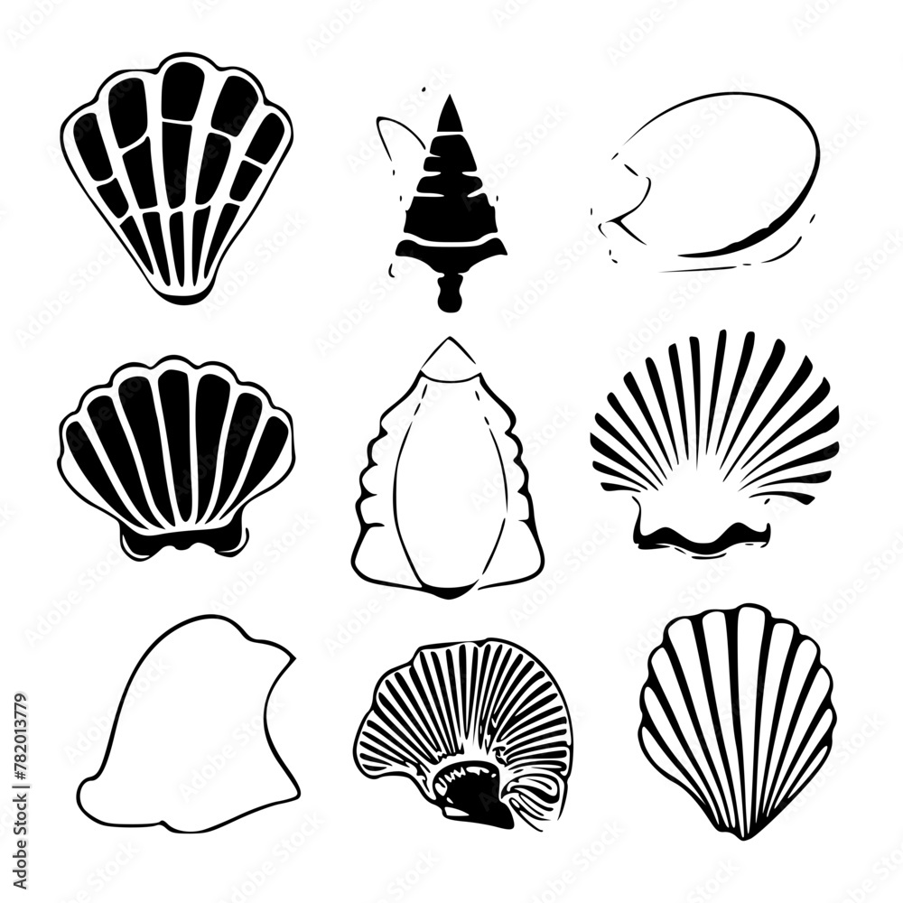 Seashells svg, Seashell svg file, Ocean svg, Marine, Clipart, Seashell ...