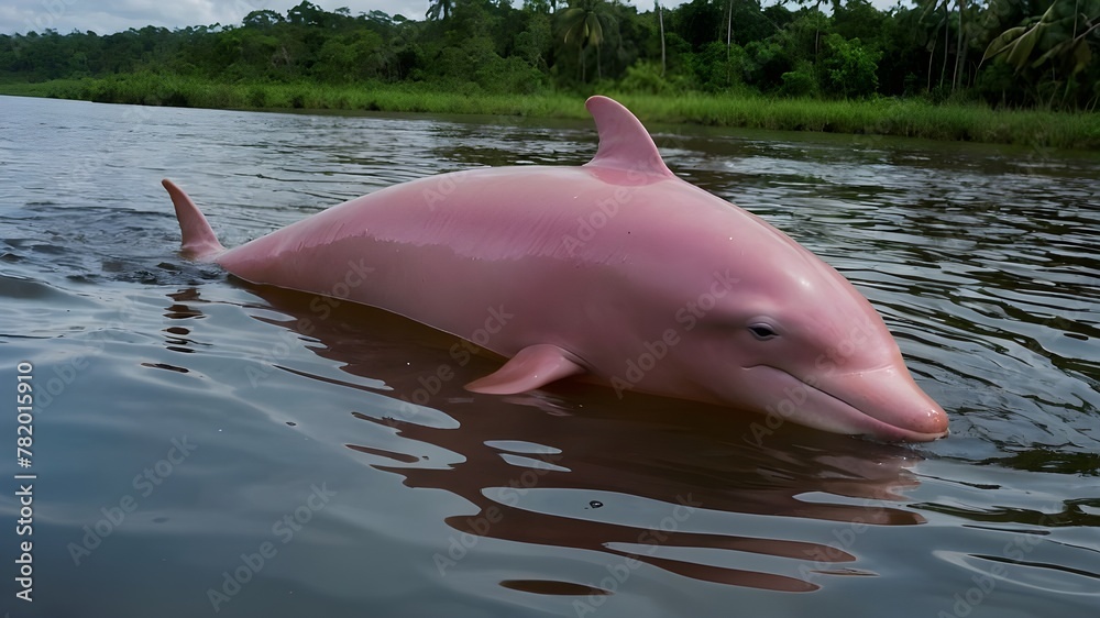 Also known as the pink river dolphin, this unique species is found in ...