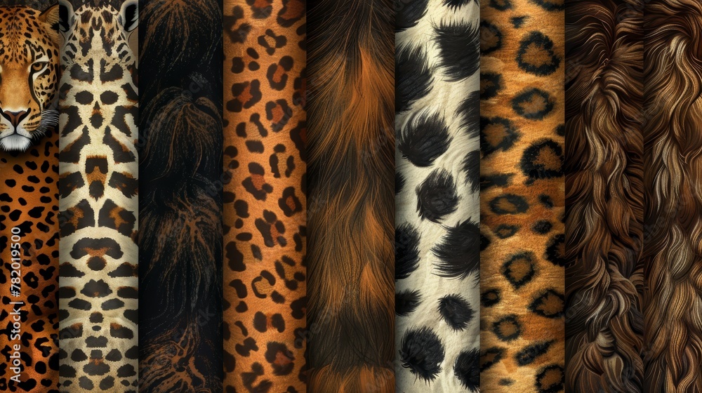 Nature Patterns: A vector illustration of animal prints, depicting the ...