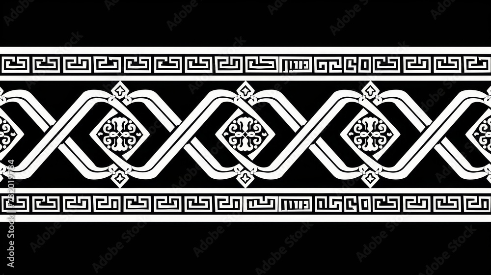 Patterned Borders: A vector illustration of a border with a repeating ...