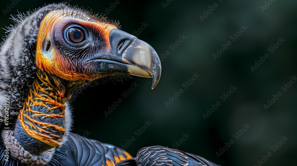 A Dramatic Portrait of a Bearded Vulture Scavenging Highlighting the ...