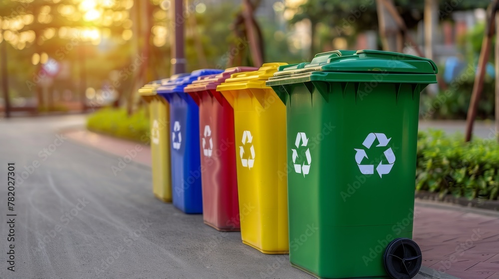 Innovative smart waste management system display showing optimized ...