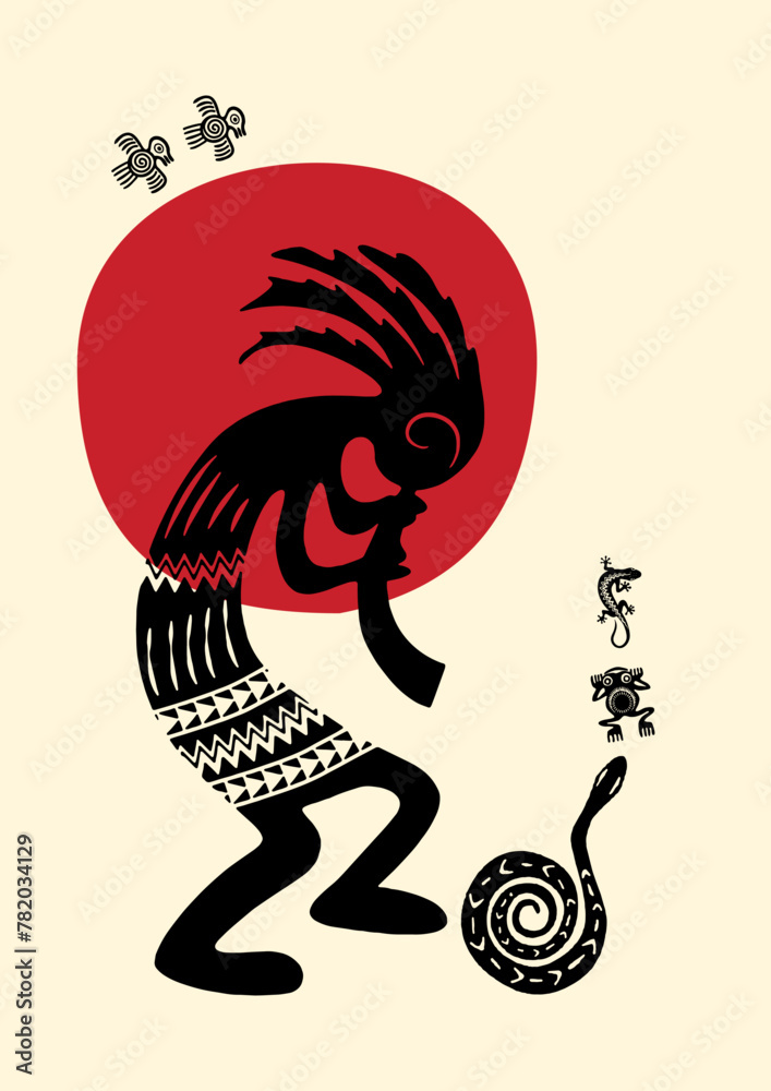 Spirit of Celebration: A Captivating Kokopelli Depiction - Musician of ...