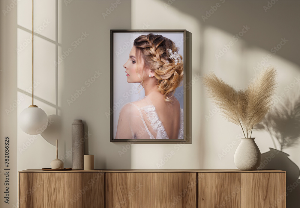 Mockup Frame For The Wedding Photography With Generative ai Stock ...