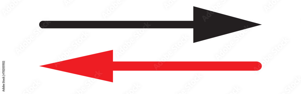 Straight line with point on start and arrow on finish. Symbol of ...