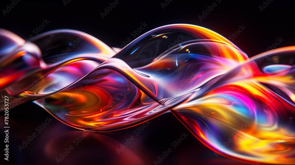 Distorted perspectives, transparent, chromatic aberration, black ...