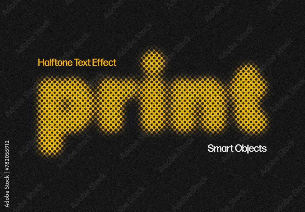 Halftone Text Effect Mockup Stock Template | Adobe Stock