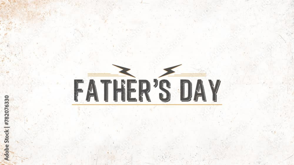 A rustic, vintage Father's Day logo with bold lettering and a lightning ...