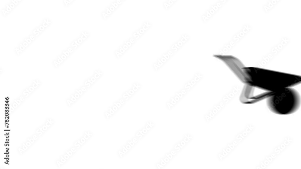 Animation set, garden wheelbarrow symbol. Animations: transparency ...