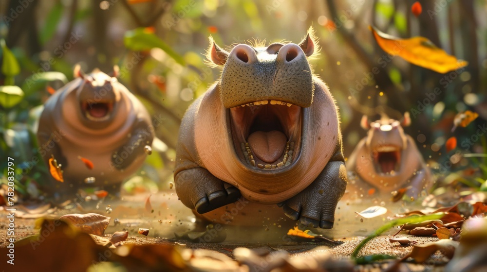 animals rolling on the ground laughing, with tears streaming down their ...