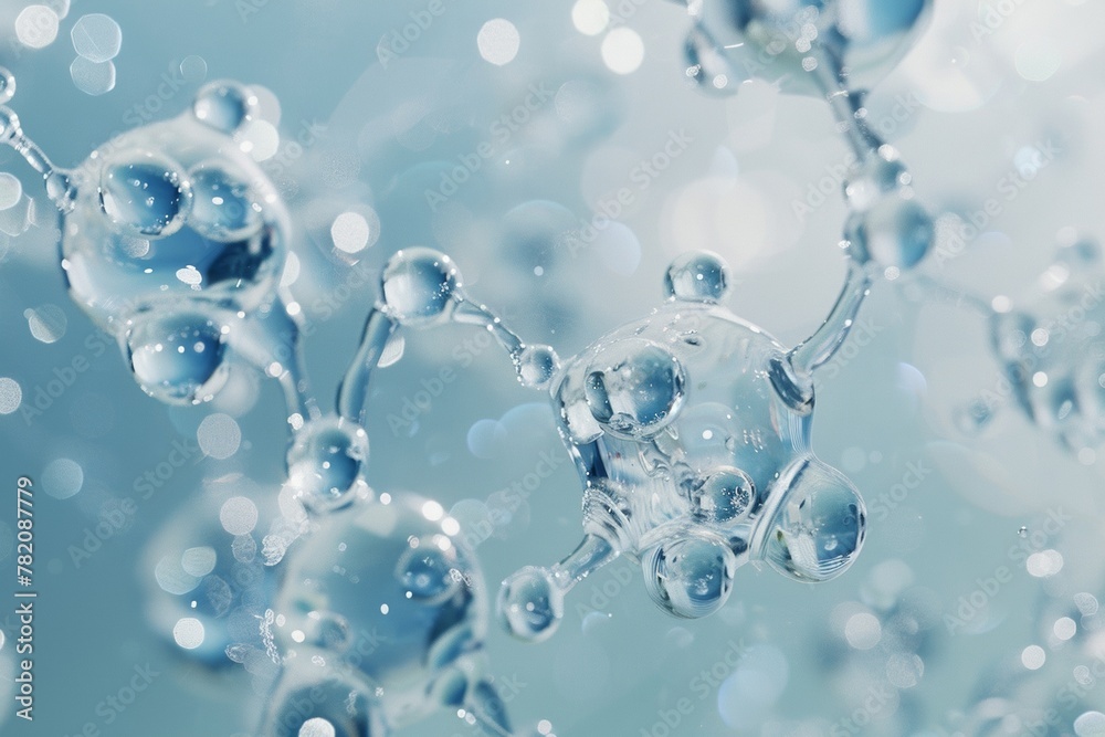 Image of hyaluronic acid molecules floating gracefully in a clear ...