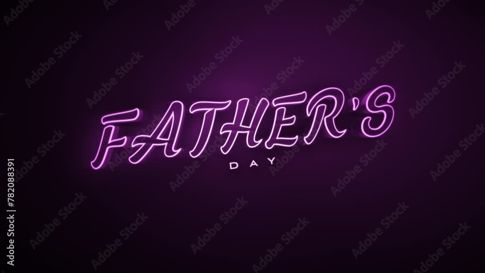 A bold and eye-catching Father's Day neon sign in pink lights on a ...