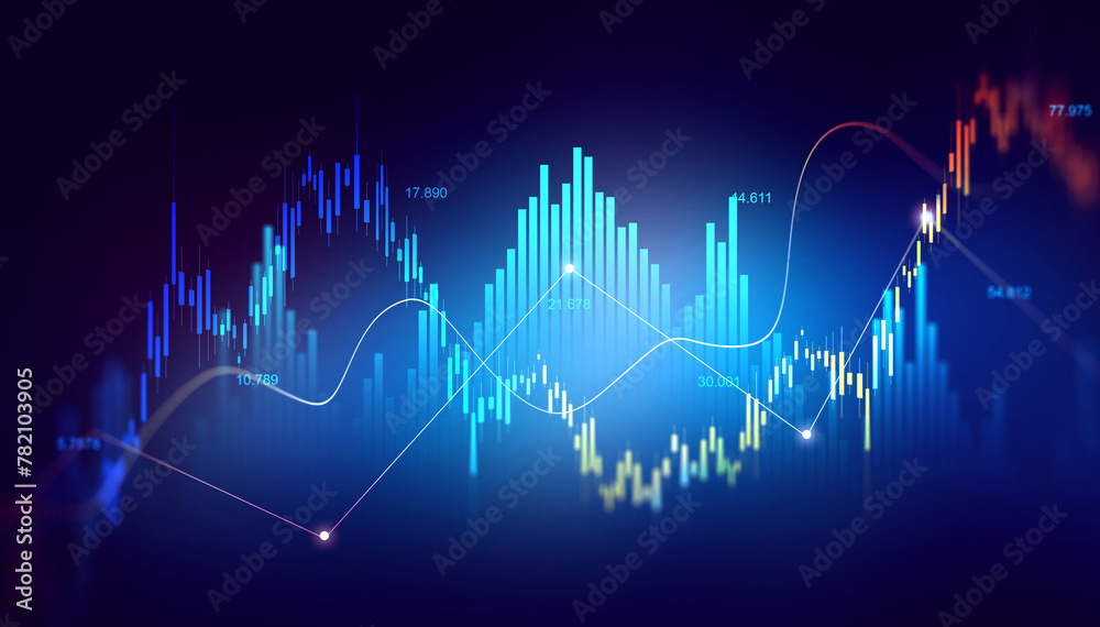 Stock market investment data and analysis finance graph. Business ...